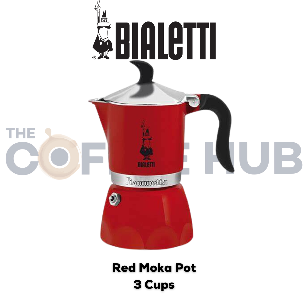 Bialetti Fiametta Red Moka Pot -3 Cups – The Coffee Hub
