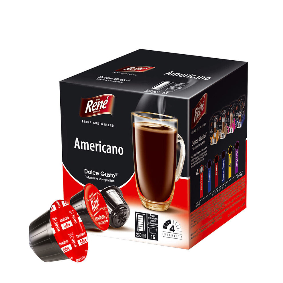 Café Rene Dolce Gusto Compatible Americano -16 Capsules – The Coffee Hub