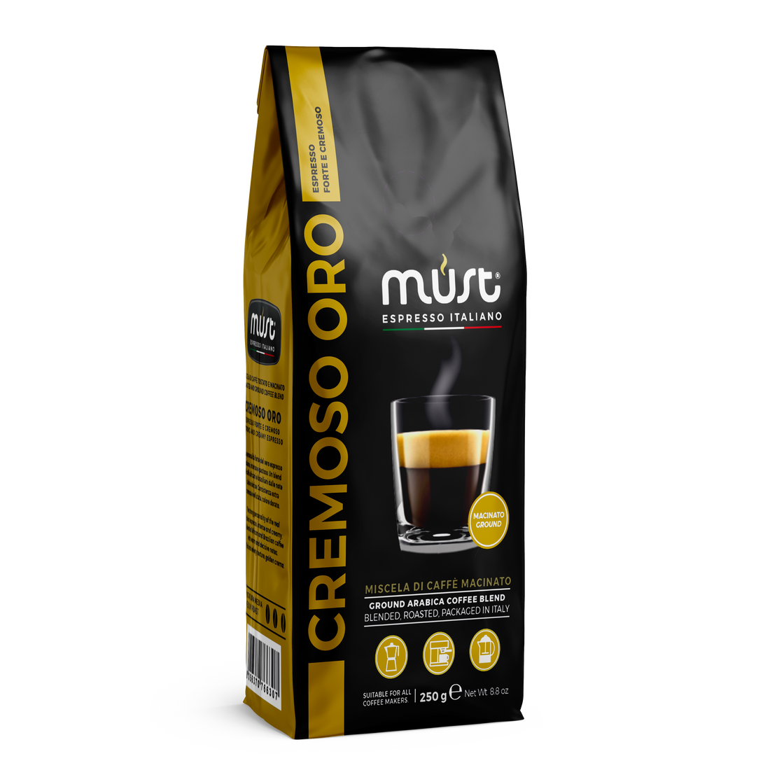 MUST Ground Roasted Coffee Cremoso Oro - 250 gm | Espresso Coffee | MU ...